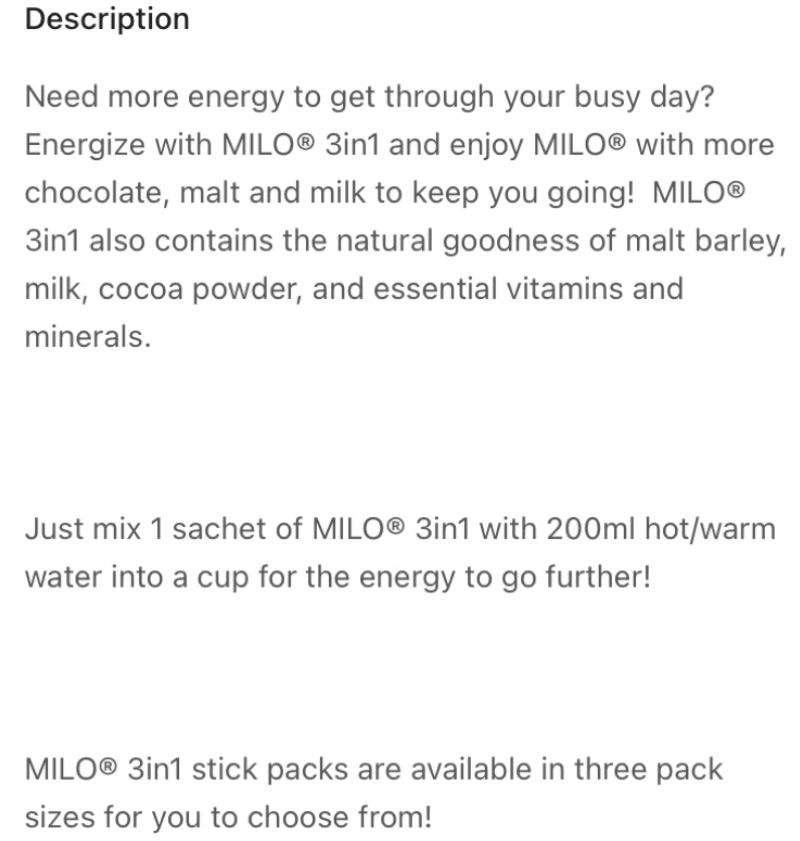 NESTLE MILO 3in1 Activ-Go Mixes (33g x 26's) | Shopee Malaysia
