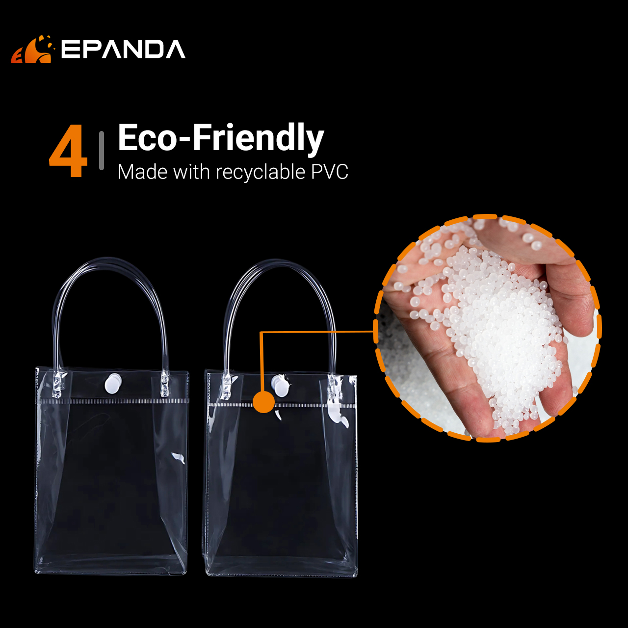 Transparent PVC Tote Bag Beg Plastik Cenderahati Clear Handle Bag Door ...