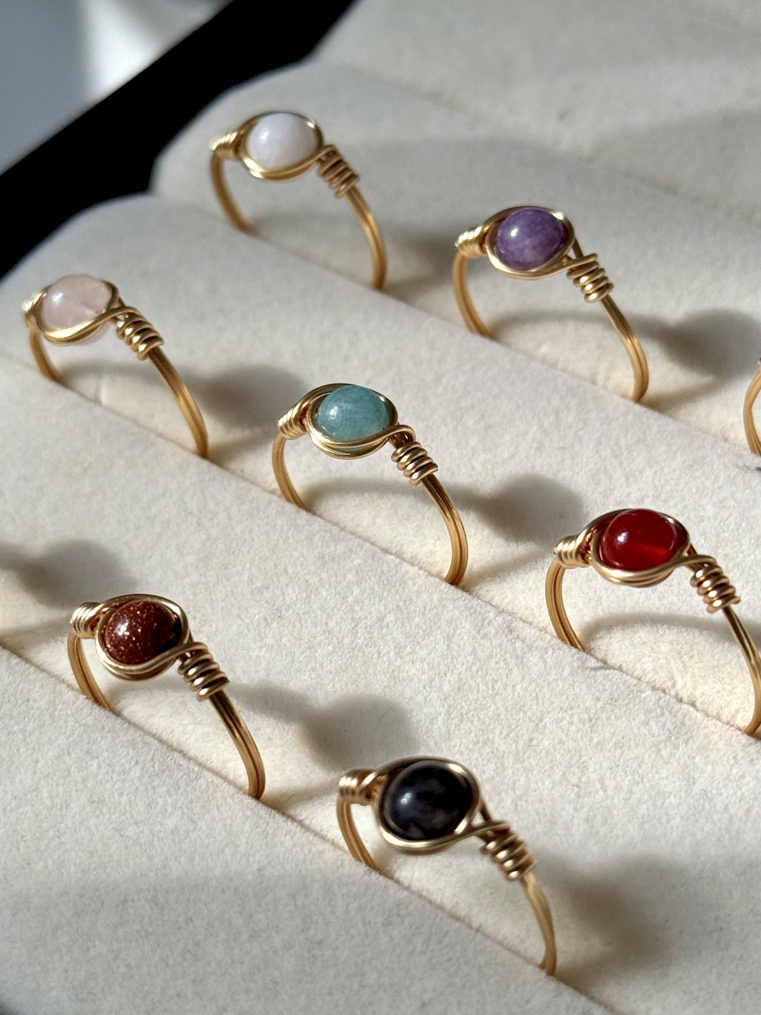 Mini Stone Ring | Fadeless wire ring no rust \ no fade color | Shopee ...