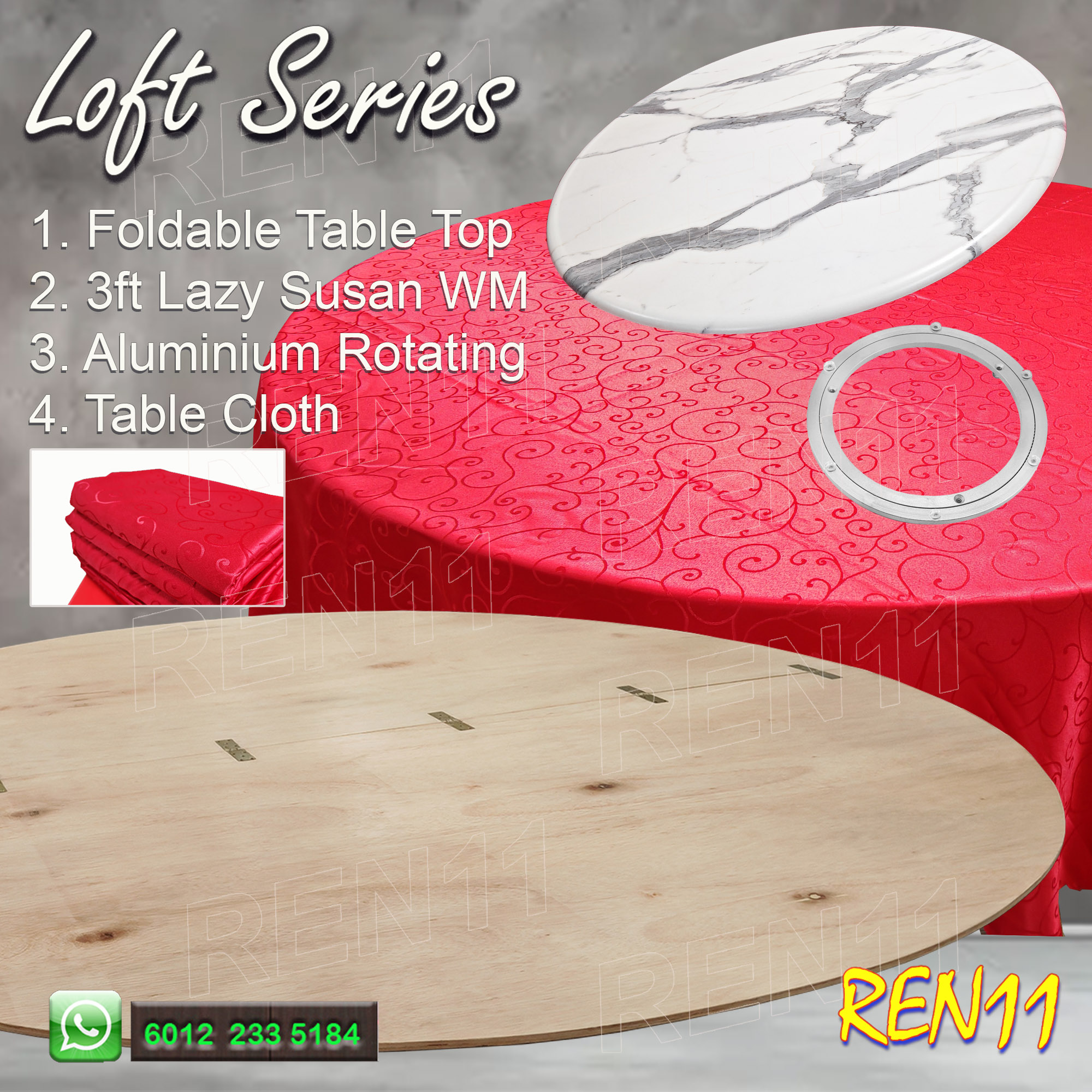 5FT / 5.5FT / 6FT FOLDABLE EXTENTION ROUND TABLE TOP | Shopee Malaysia