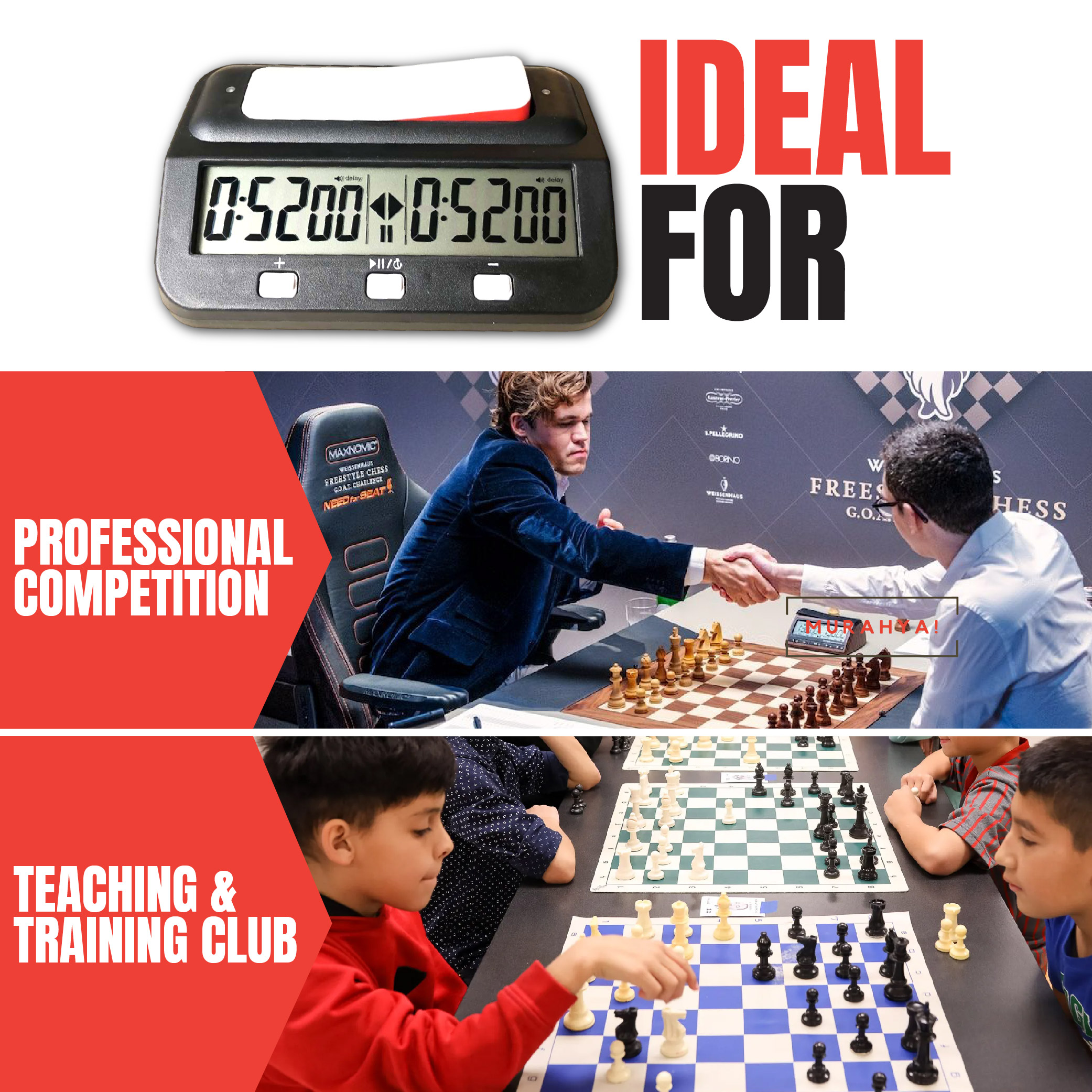 Chess Clock Timer Jam Catur Multifunctional Digital Count Down Count Up ...