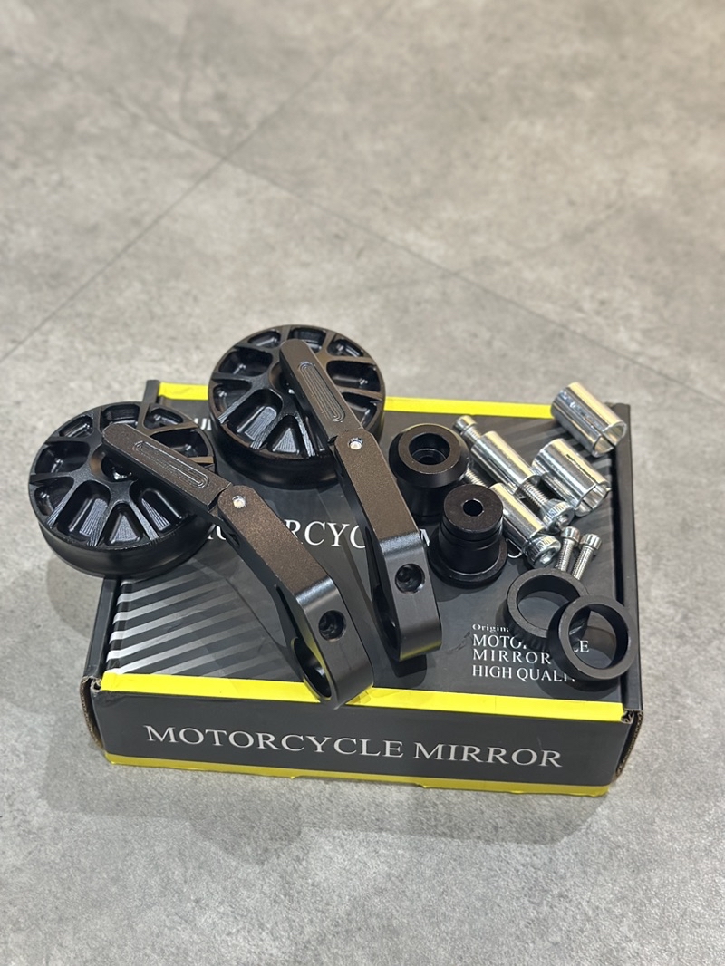 Motorcycle Mirror High Quality End Bar Side Mirror Round Shape Clear ...