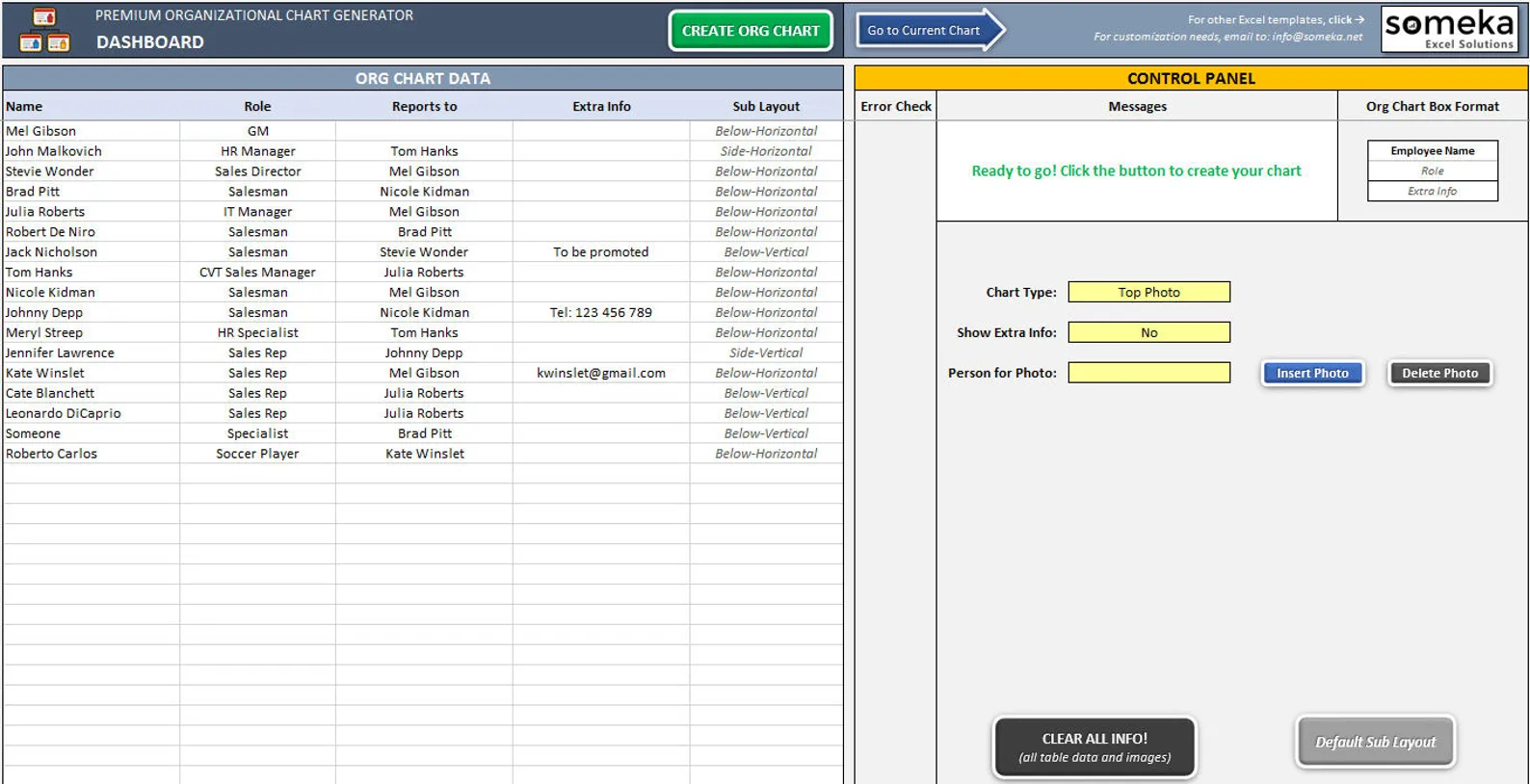 Automatic Organizational Chart Maker Excel Org Chart Template with ...