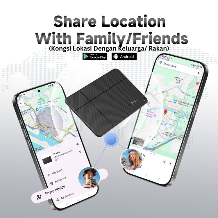 MiLi GPS Card For Android Penjejek GPS Smart Anti-Loss Card NFC ...