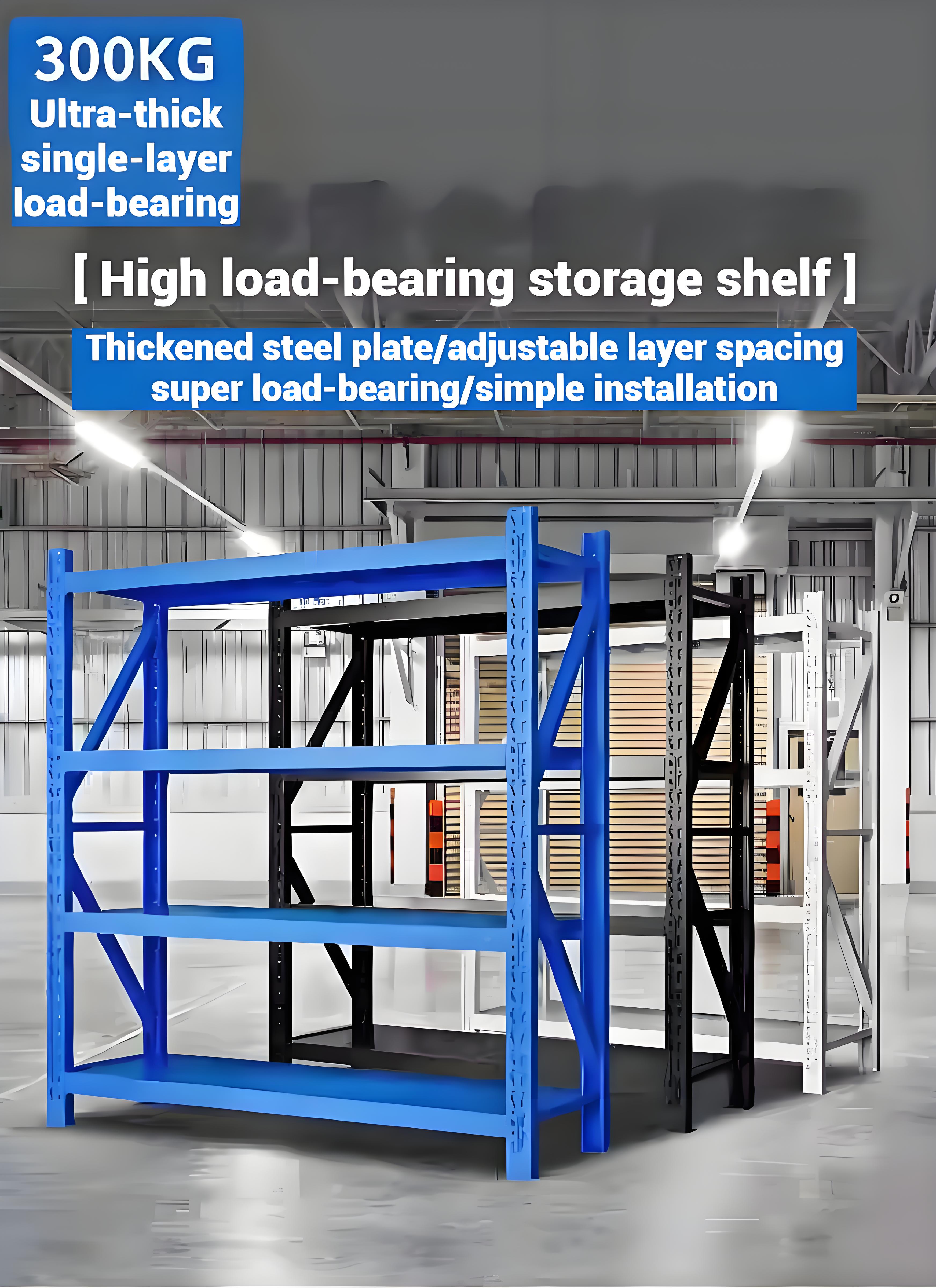 🔥Rak Besi Adjustable Thickened Heavy-duty Warehouse Storage Rack Multi ...