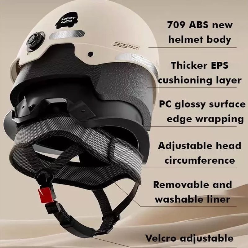 Half Helmet Murah for Adults Women Man Motorcycle Anti-impact Open Face ...