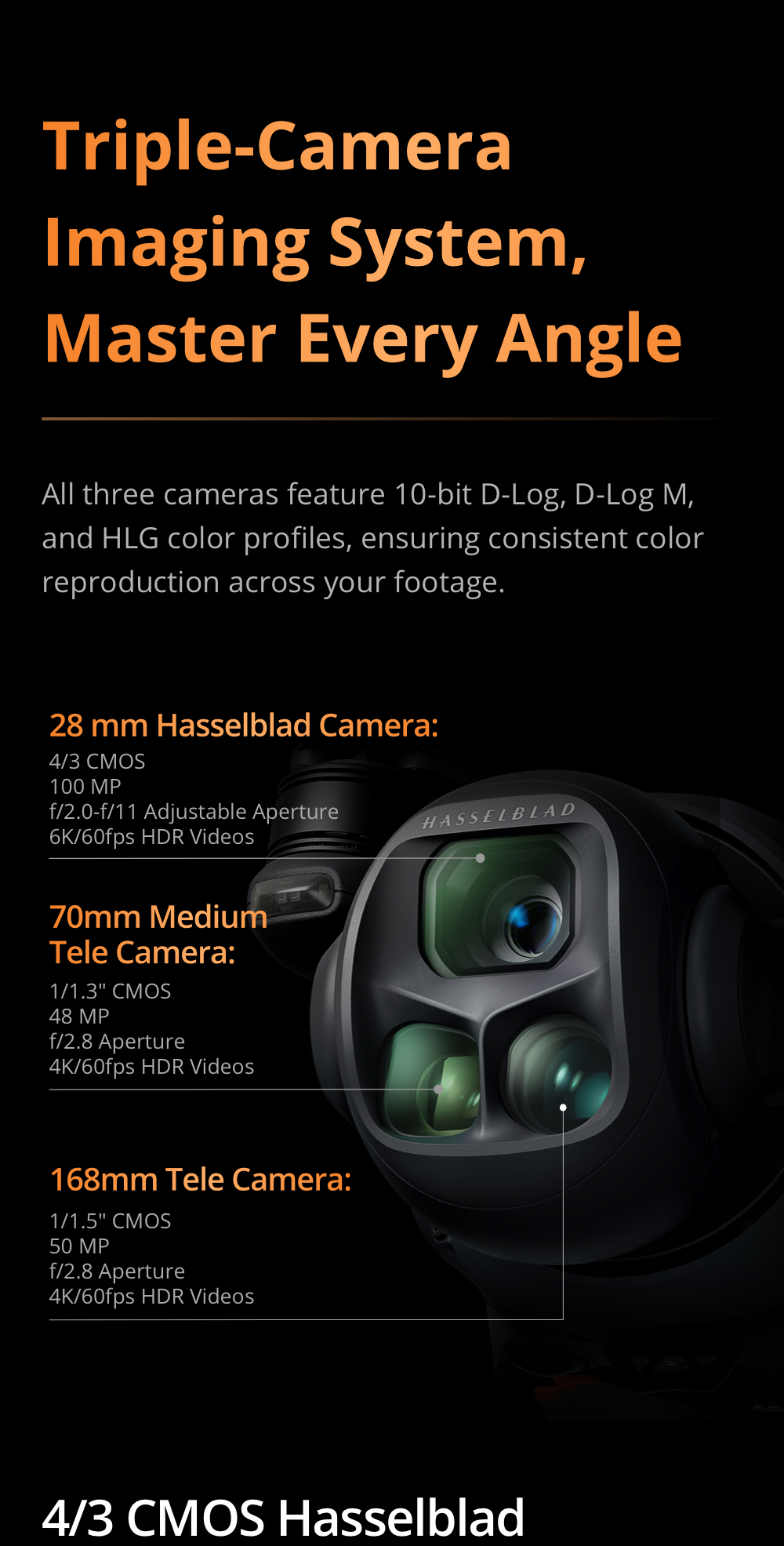 DJI Mavic 4 Pro - Camera Drone | 100MP 4/3 CMOS Hassalblad Camera | 360° Infinity Gimbal ...