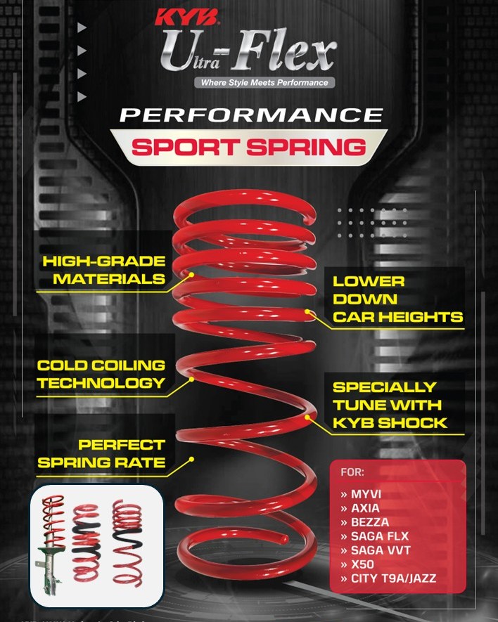 Kayaba Ultra Flex Performance Sport Spring - Perodua Axia (1st Gen ...