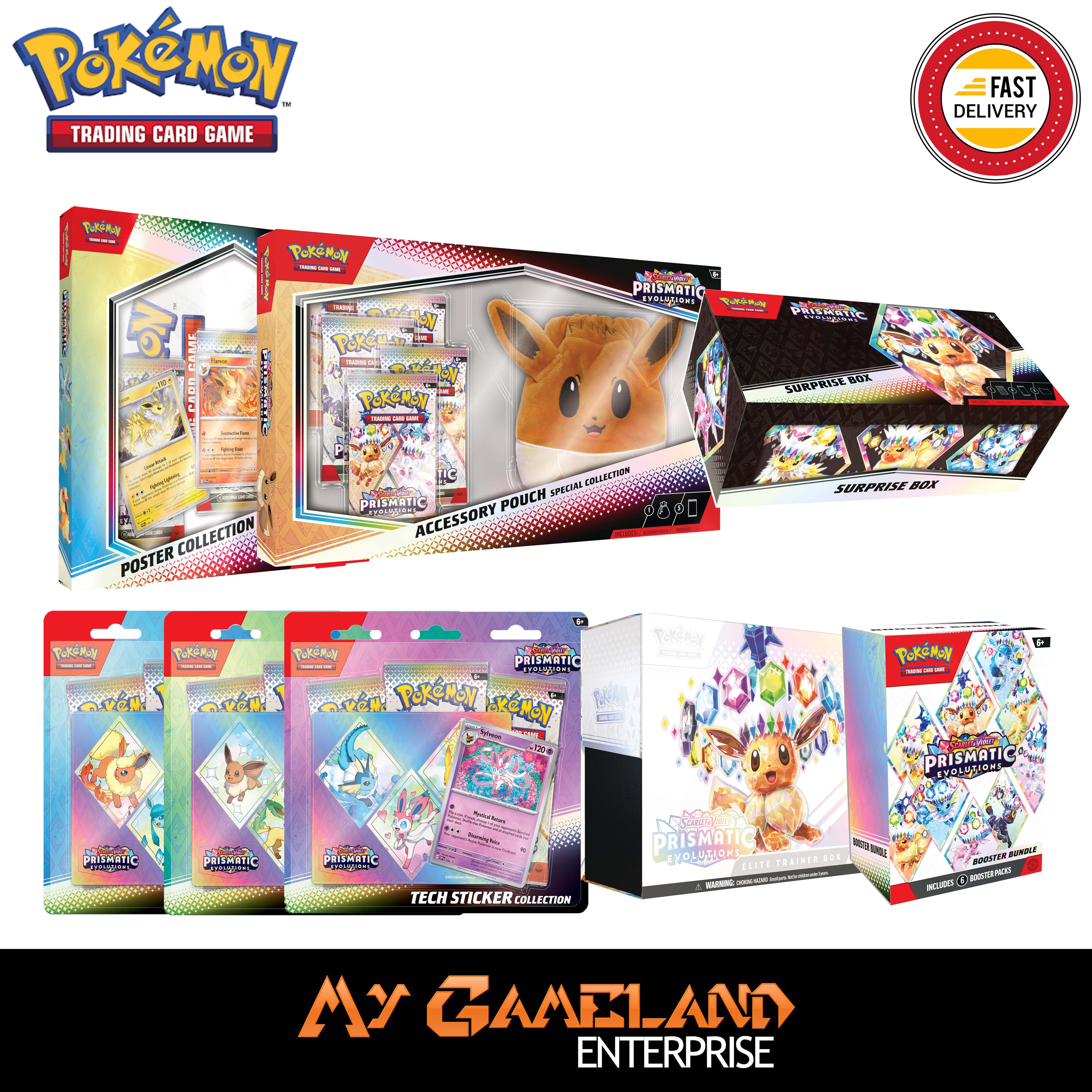 Pokemon TCG Prismatic Evolution SV8.5 ETB/Mini Tin/Blister/Pouch/Poster ...