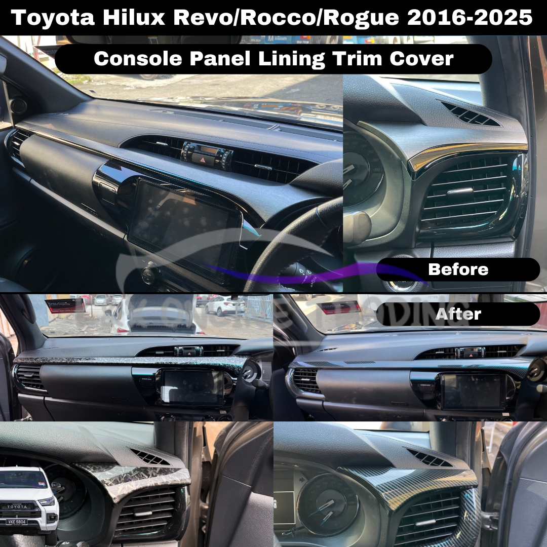 Toyota Hilux Revo/Rocco/Rogue 2016-2025 Carbon Trim Console Panel ...
