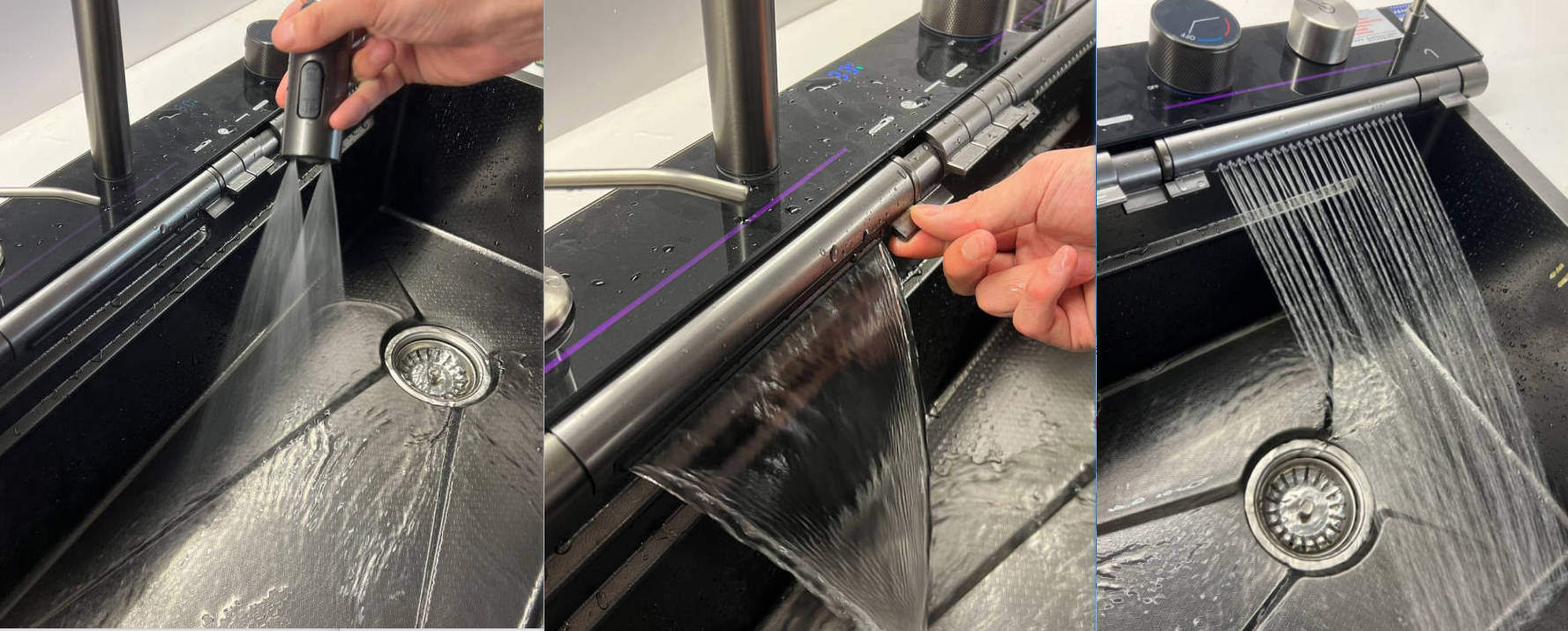 【𝑫𝒆𝒍𝒖𝒙𝒆+】Honeycomb 304 Sinki Dapur Kitchen Sink Waterfall Piano keys ...