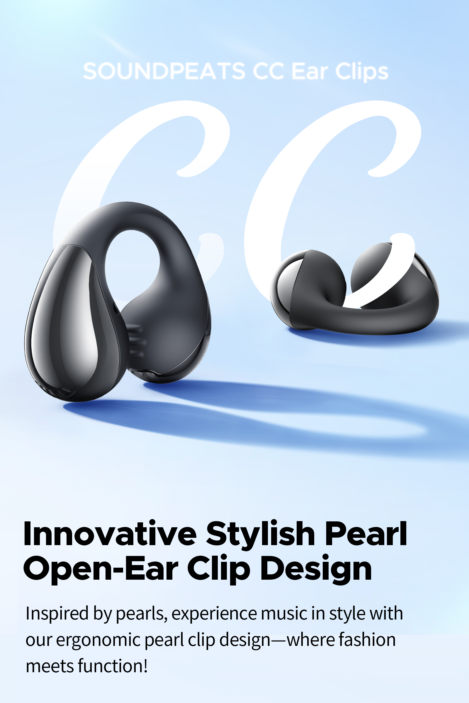 SoundPEATS PearlClip Pro Earphones Open Ear Air Conduction CC Ear Clip ...
