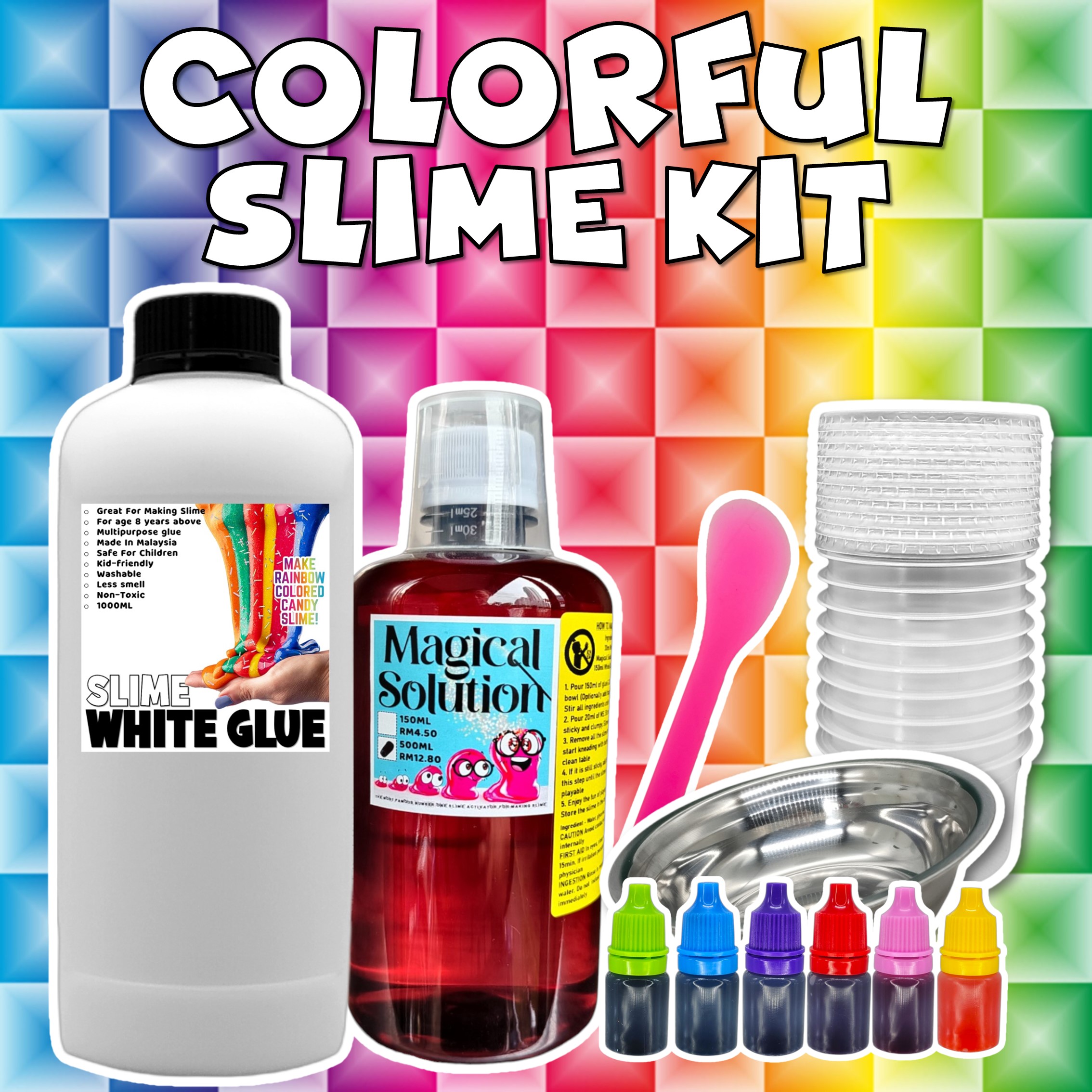 COLORFUL JUMBO SLIME KIT SUPER BIG SIZE - DIY MAKING SLIME SO EASY ...