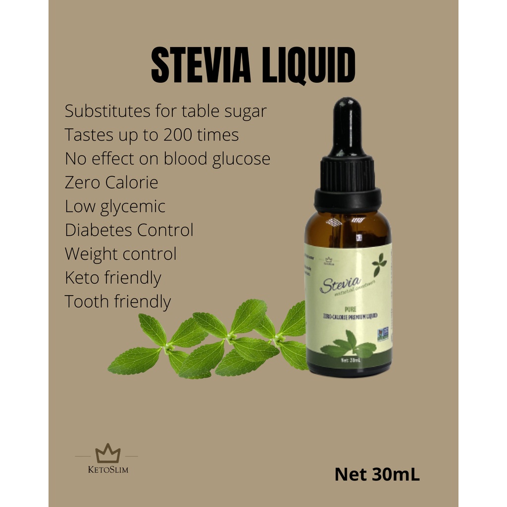 Keto Slim HALAL NON-GMO Stevia drops Sugar FREE Natural Sweetener 30ml ...