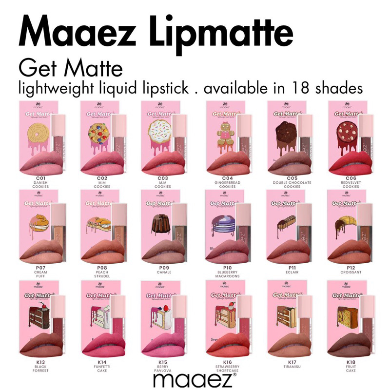 Maaez Lipmatte Get Matte Lightweight Liquid Lipstick ORIGINAL | Shopee ...