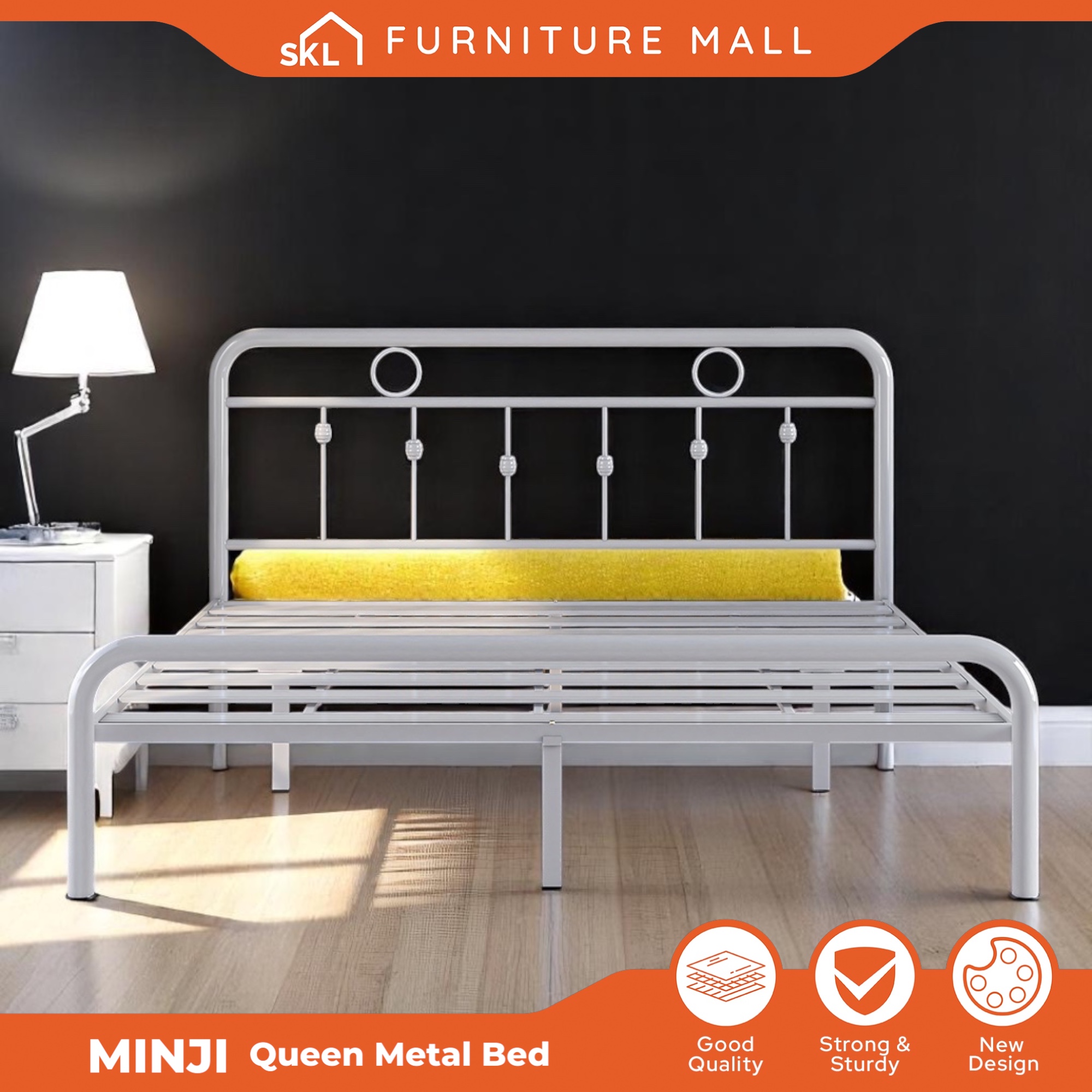 SKL Furniture KEN Heavy Duty METAL BED FRAME /SOLID QUEEN /Katil Besi ...
