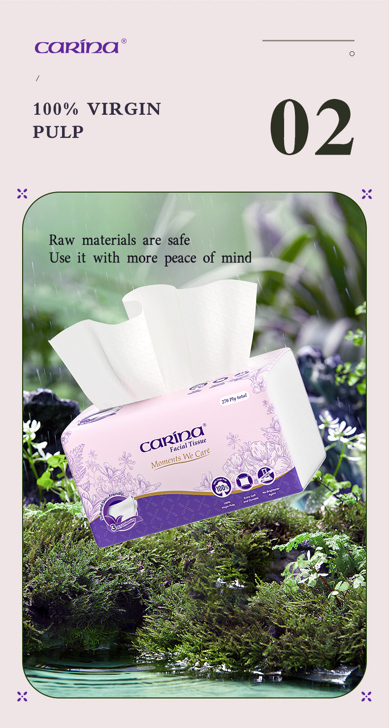 【6480sheets】Carina Tissue /Tisu Soft Facial Tisu 3ply 24pcs Non ...