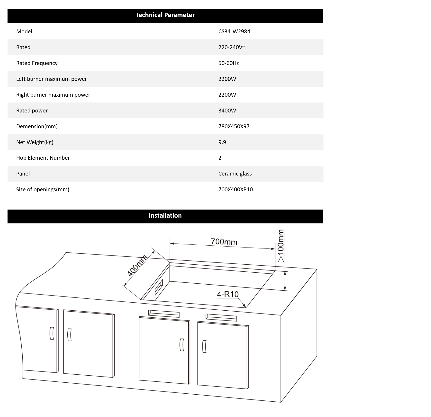 ROBAM SRB-W2984 2 COOKING ZONES INDUCTION HOB | Shopee Malaysia