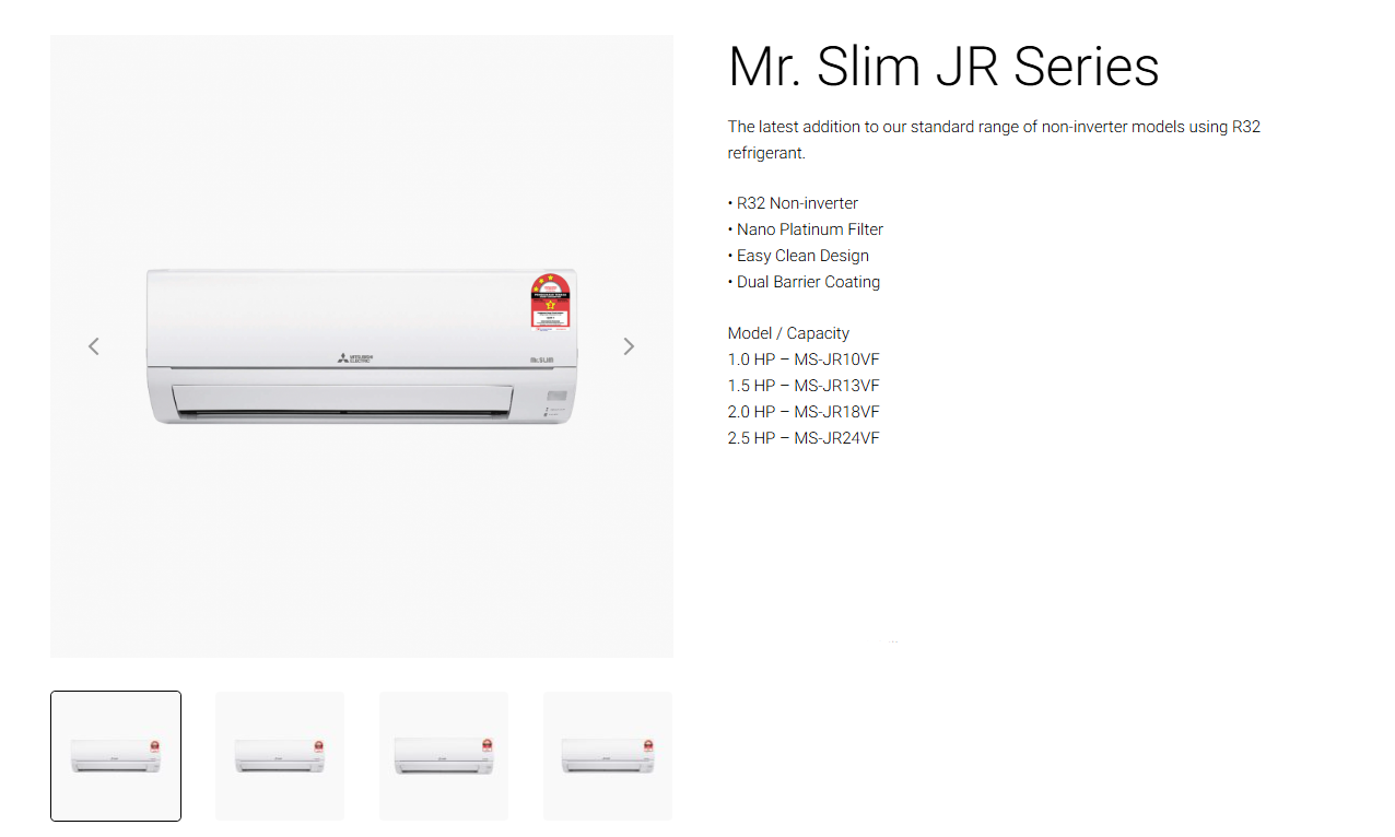 Mitsubishi Non-Inverter Air Conditioner 1.0HP MS-JR10VF / 1.5HP JR13VF ...