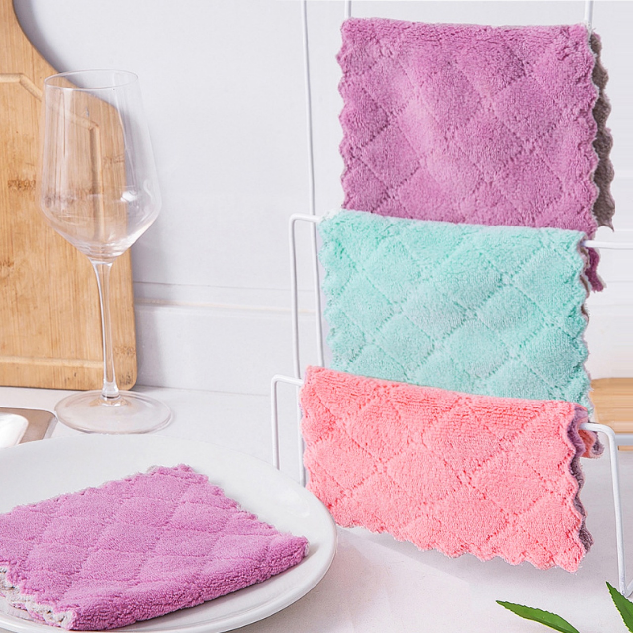 Kain Lap Meja Microfiber Household Kitchen Towel Wipe Table Oil Free ...