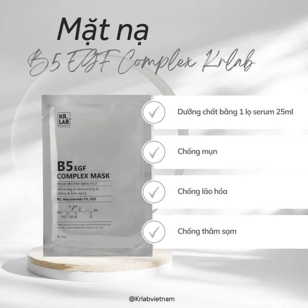 Combo of 10 pieces of Kr.Lab B5 Mask EGF B5 Complex Mask for moisturiz ...
