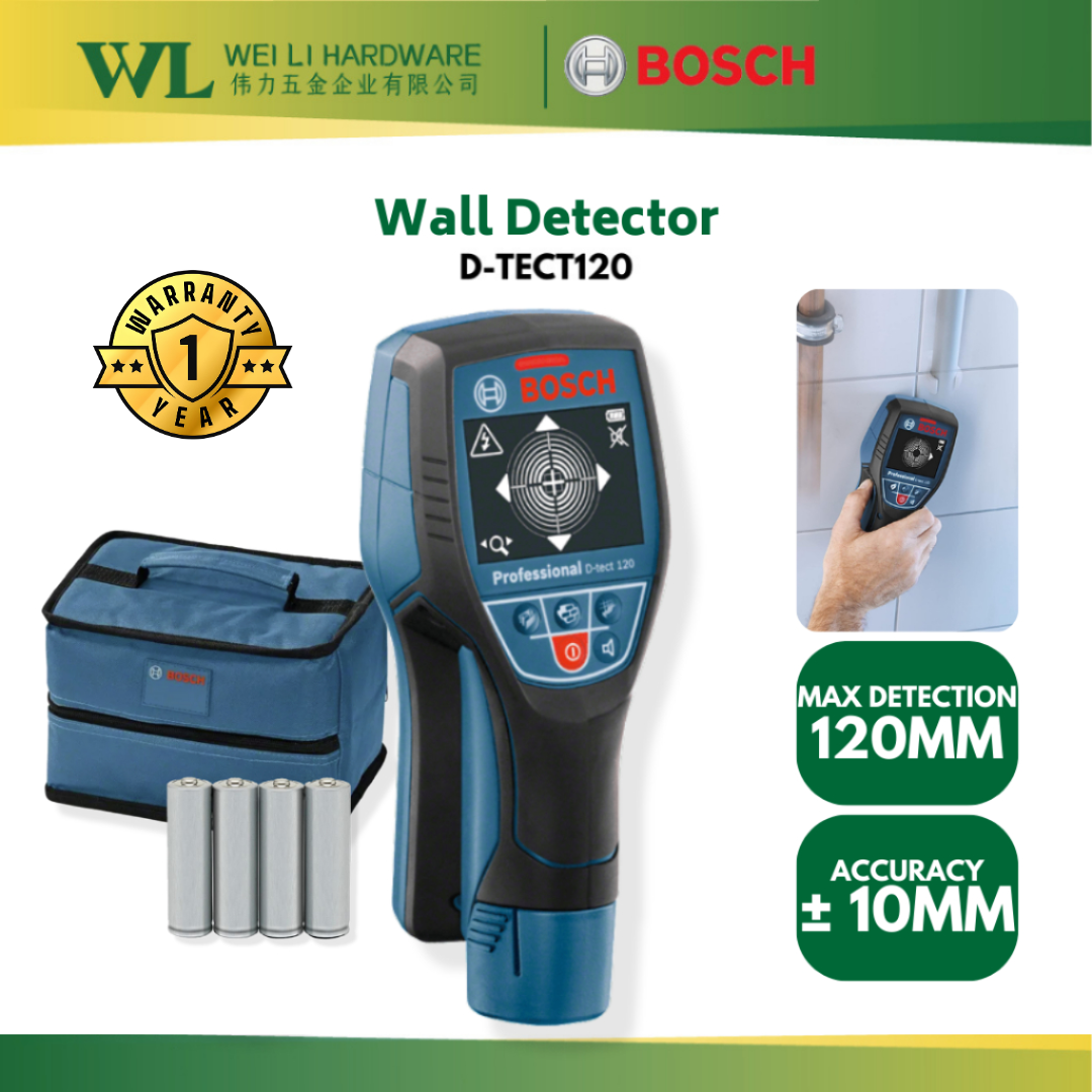 BOSCH D-TECT120 Wall Detector - Intuitive Radar Scanner For All ...