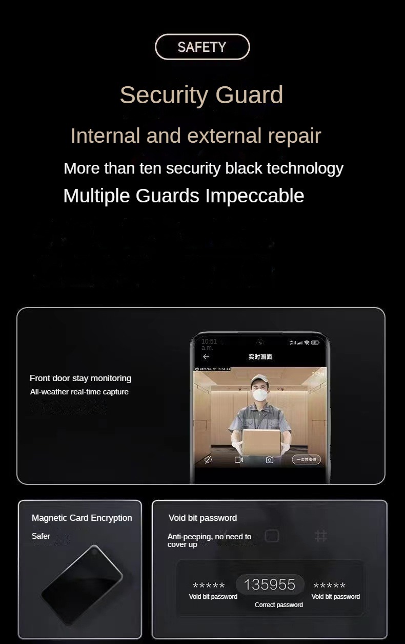 3D Face Recognition 8 in 1 Auto Password Smart Door Lock Fully ...