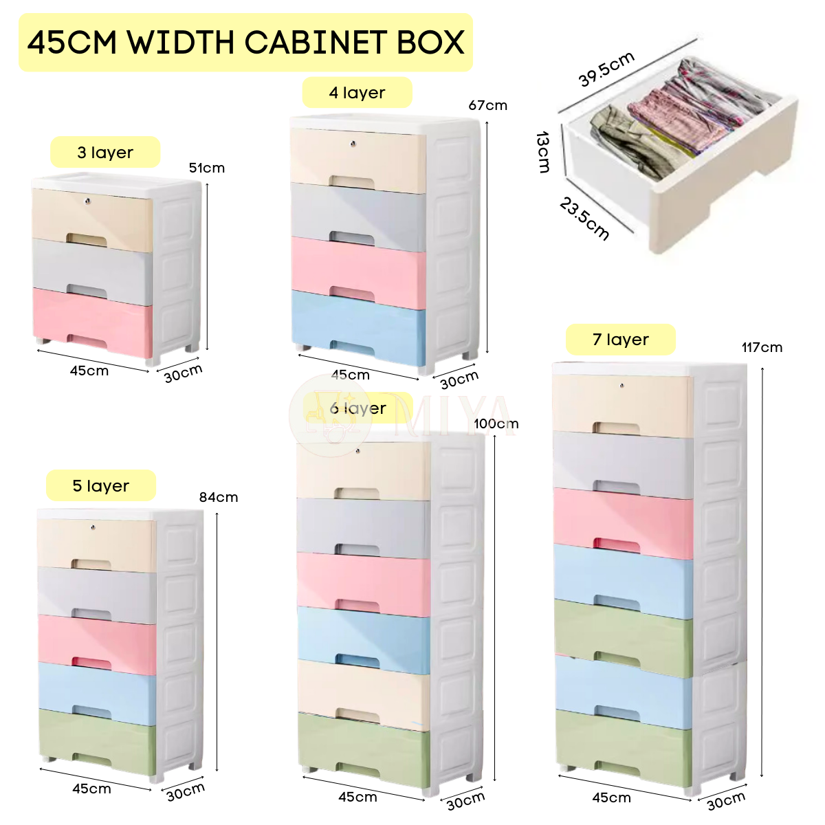 45cm Width Almari Baju Baby Budak Plastik Kukuh Baby Clothes Organizer ...