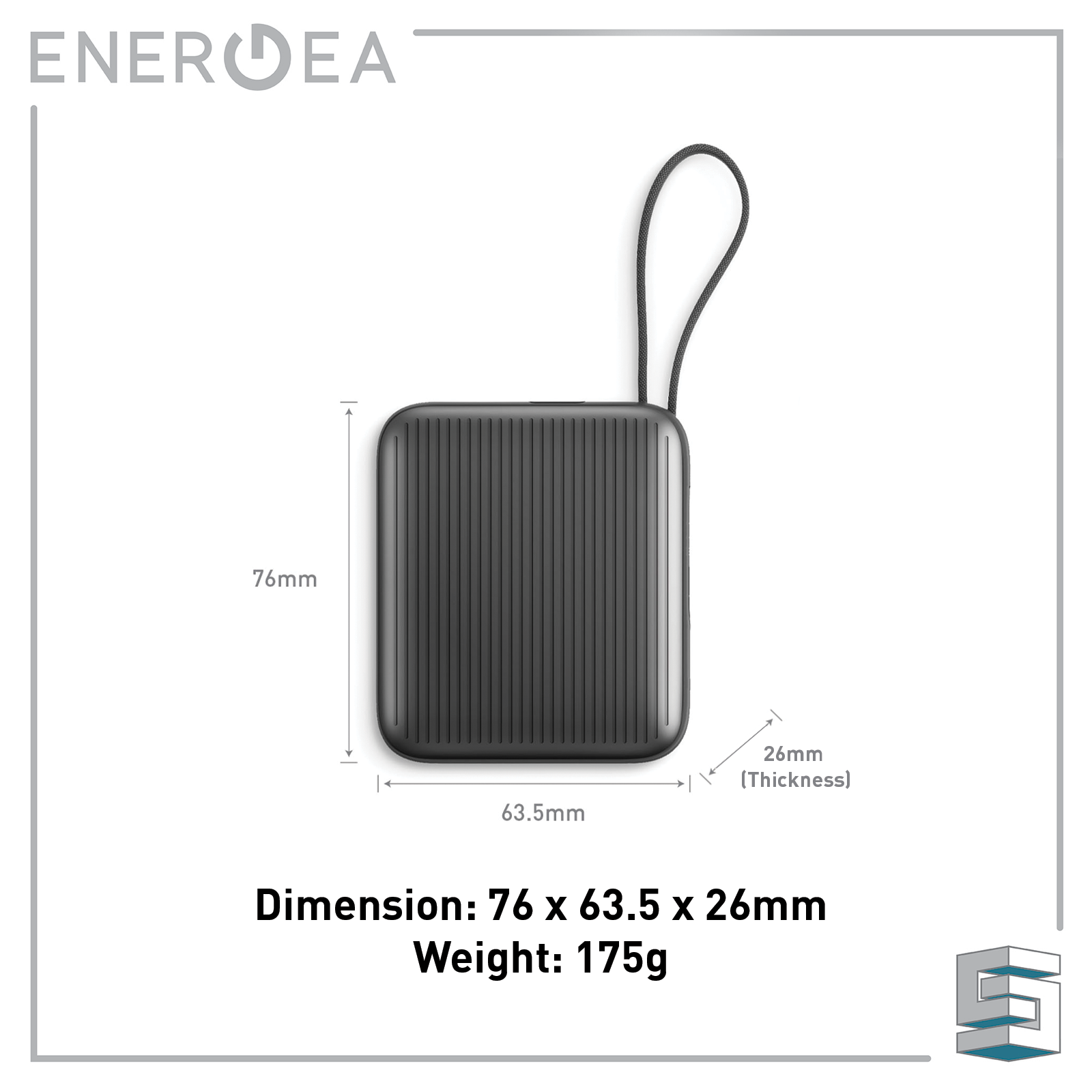 ENERGEA Integra Mini 35, 10000mAh Power Bank with Built In USB-C Cable ...