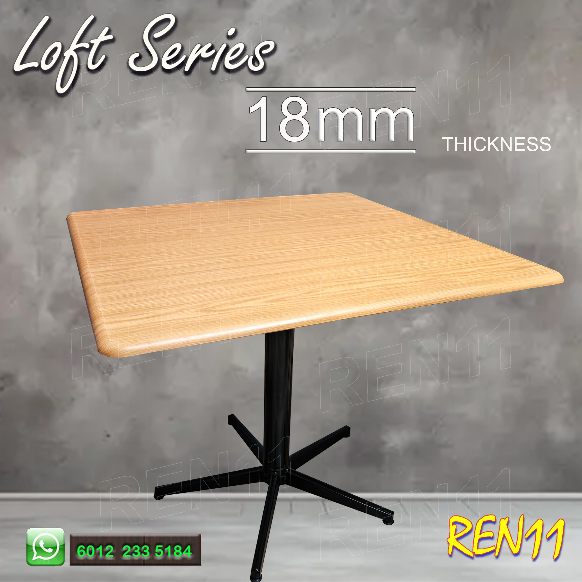 Cafe Dining table,restoran table,Meja Makan with metal leg - 800x800 ...