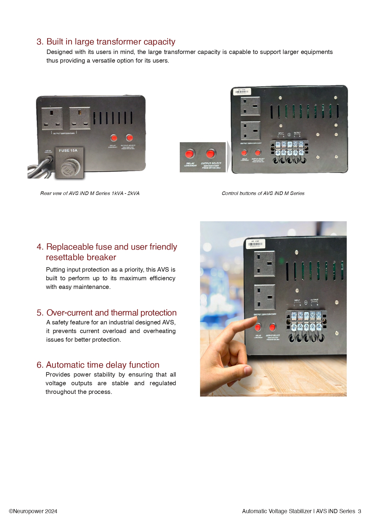 NEUROPOWER Industrial Series AVS Automatic Voltage Stabilizer 1KVA/2KVA ...