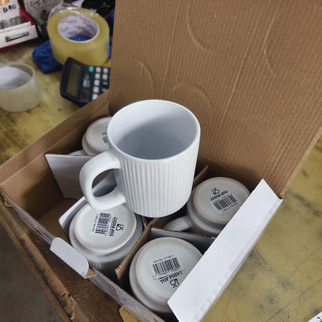 330ml Matte Mug Set 6Pcs in1 Colour Box 时尚瓷耳杯7188 Ceramic Mug 330ml ...