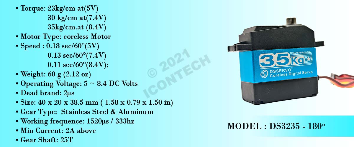 DSSERVO WATERPROOF DIGITAL SERVO MOTOR 20KG 25KG 40KG 60KG 80KG 160KG ...