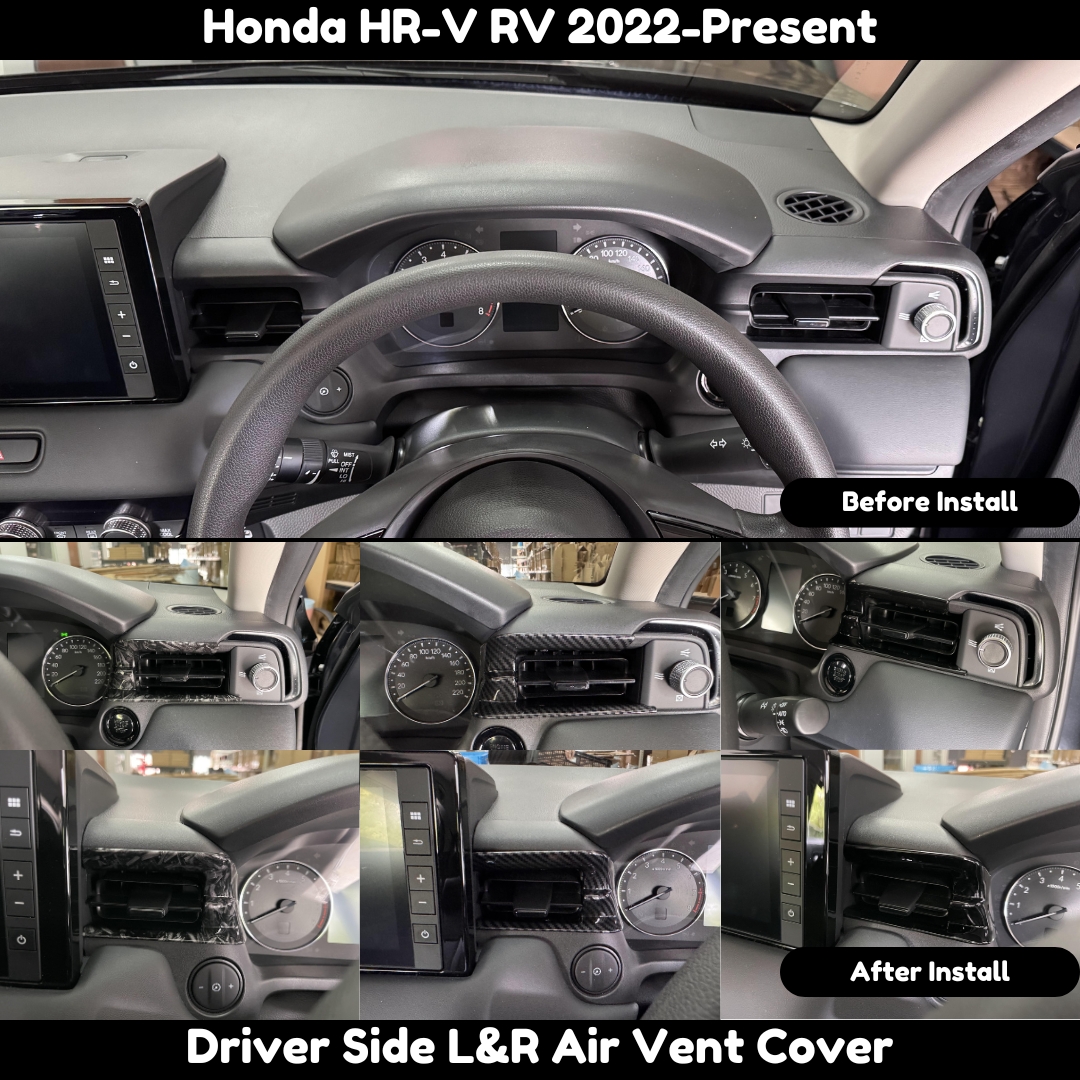 Honda HRV HR-V RV 2022-2025+ Forged Carbon Trim&Glossy Black Driver ...