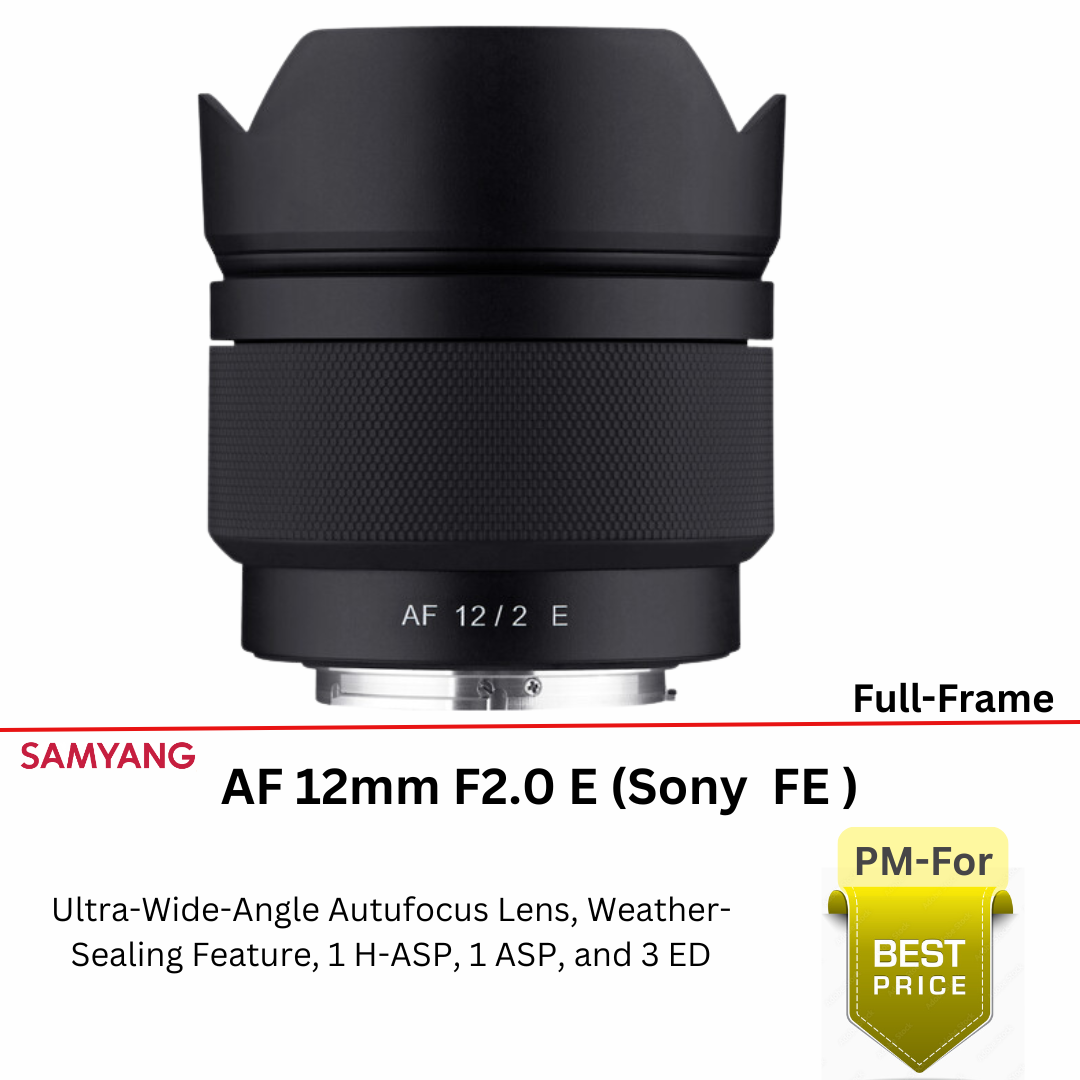 Samyang 12mm f/2.0 AF Compact Ultra-Wide Angle auto focus Lens for Sony E-Mount / Autofocus 12 ...