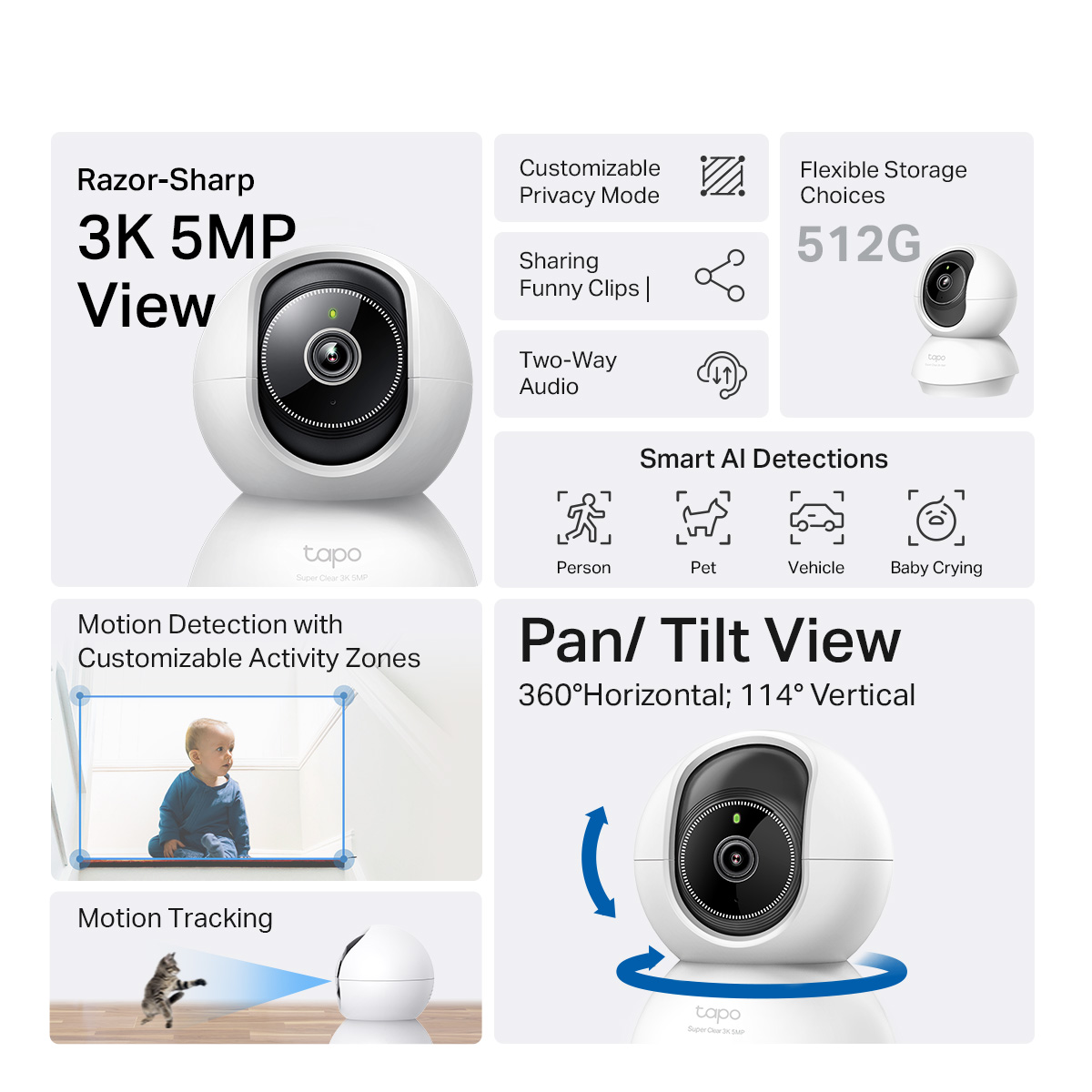 TP-Link Tapo C230 Indoor Smart Camera | 3K 5MP Ultra HD | AI Detection ...