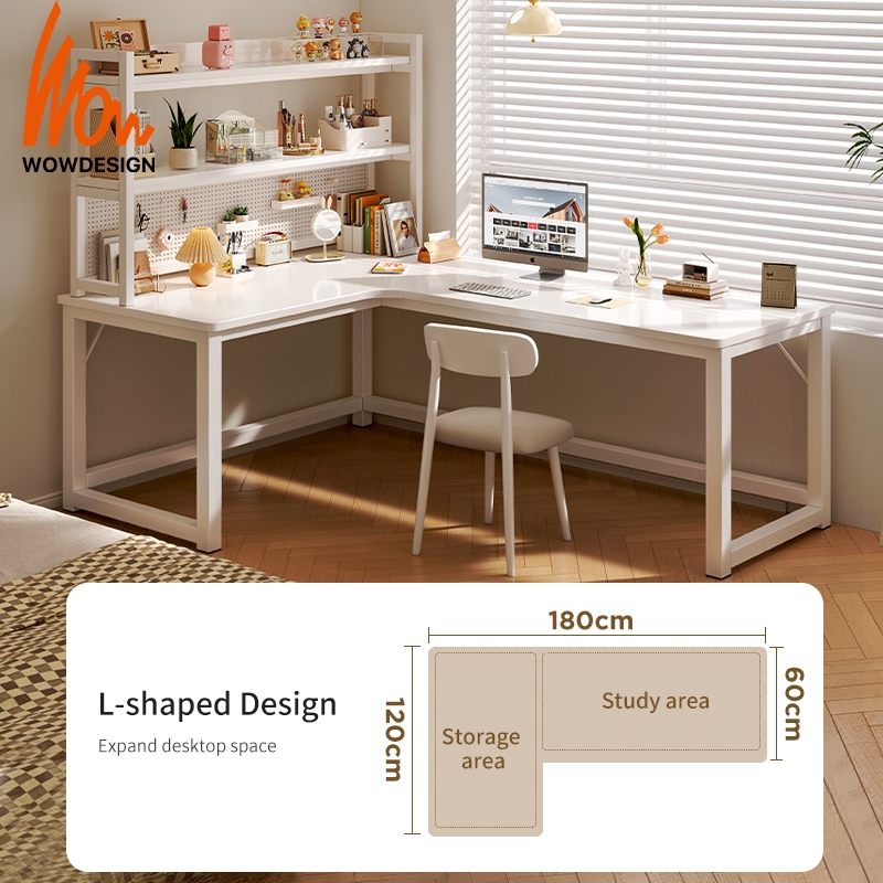 Meja Belajar Meja Study L Shape Gaming Table Office Table Meja Gaming ...