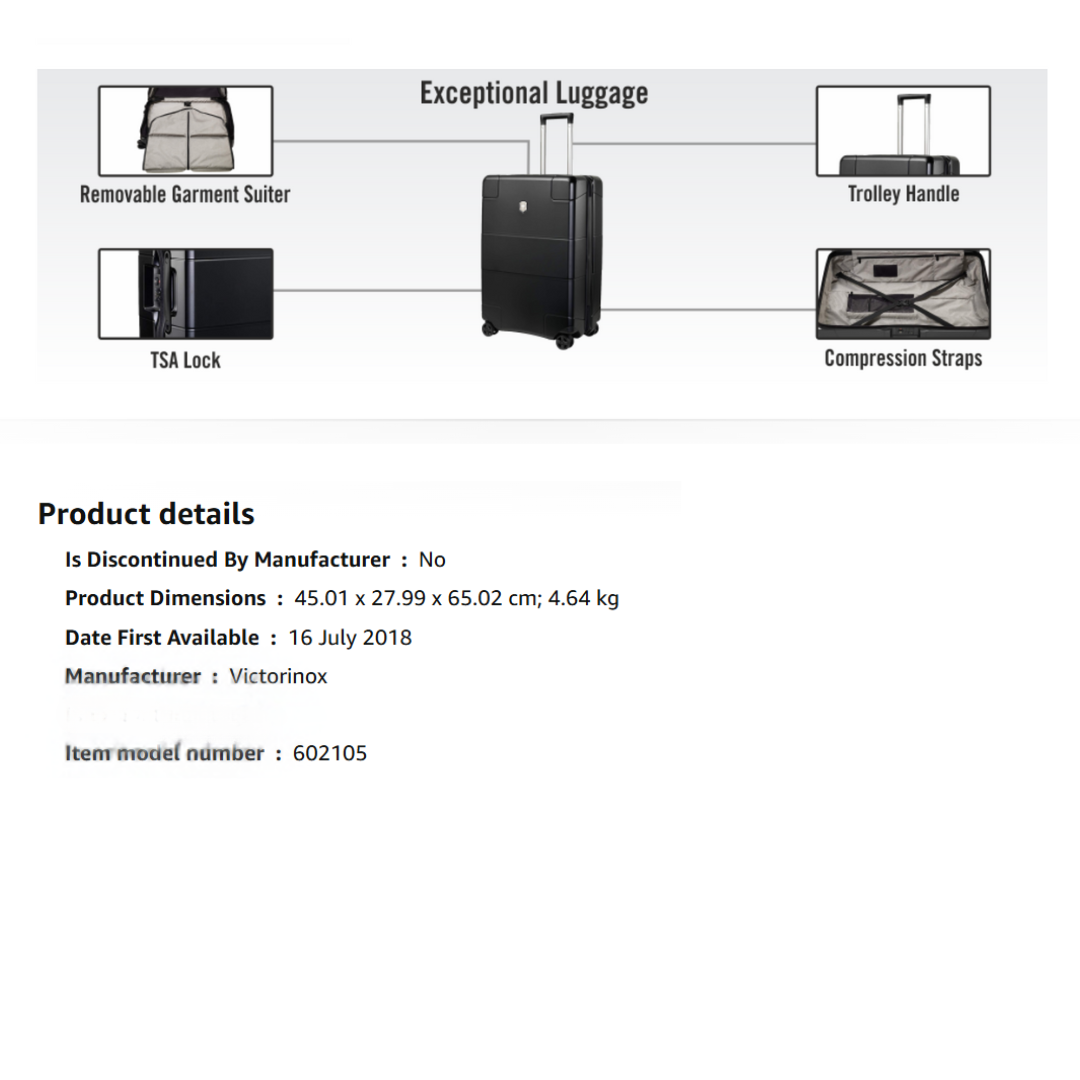 Victorinox Lexicon hardcase Luggage 65cm (M) (Display item) - 602105 ...