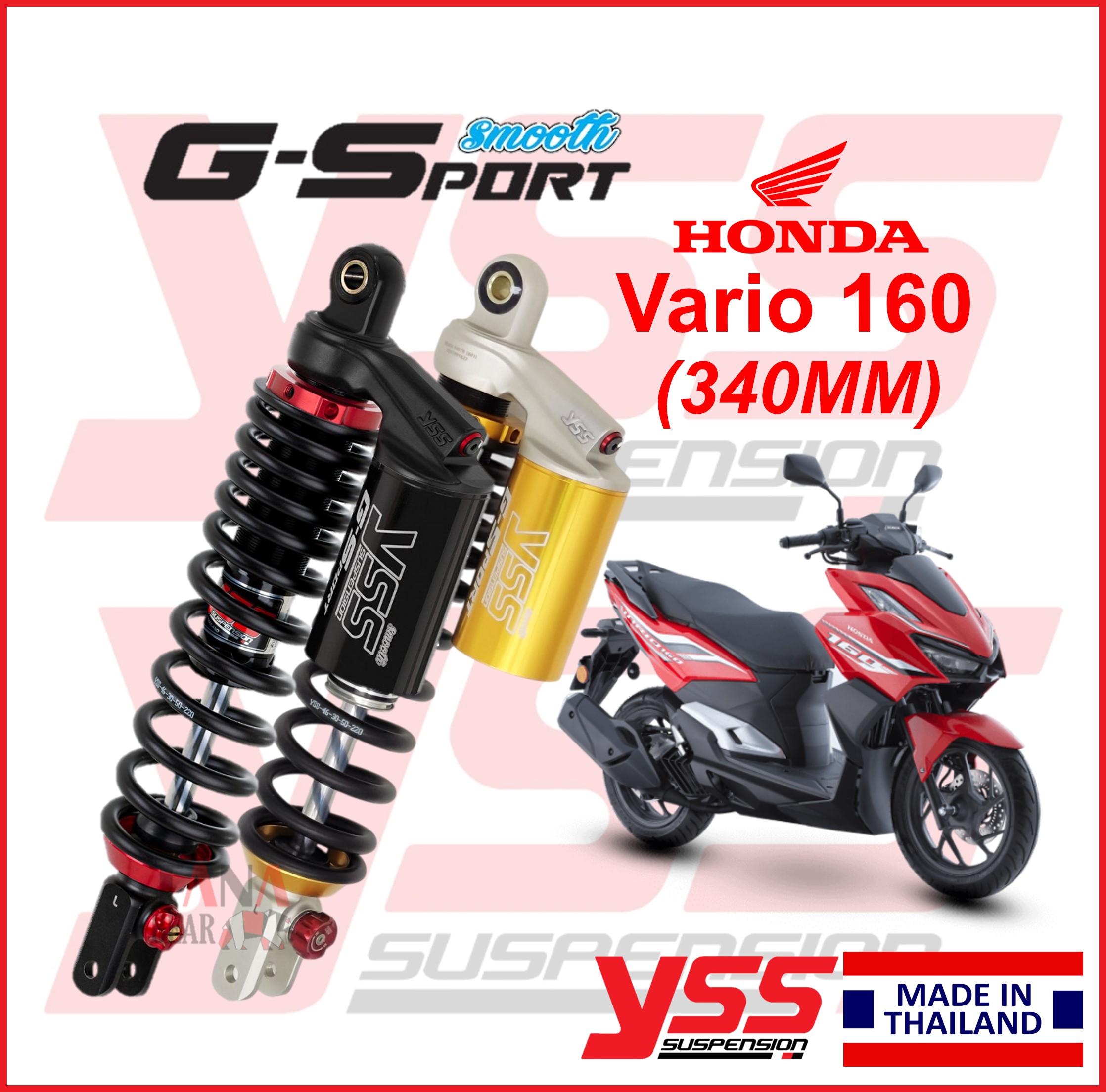 YSS Vario160 (340MM) G-Sport [Free Heavy Duty Spring]. Adjustable ...