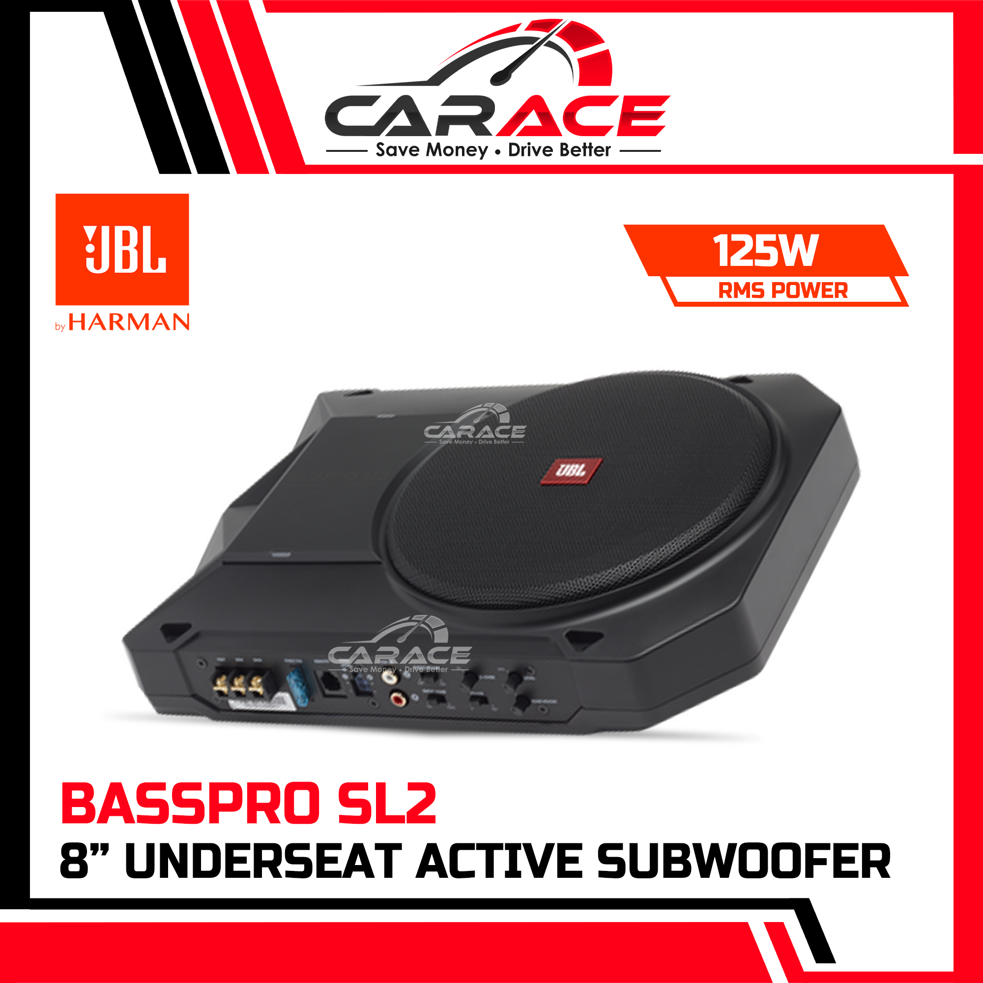 JBL Basspro SL2 Underseat Active Subwoofer Powered Woofer Included ...