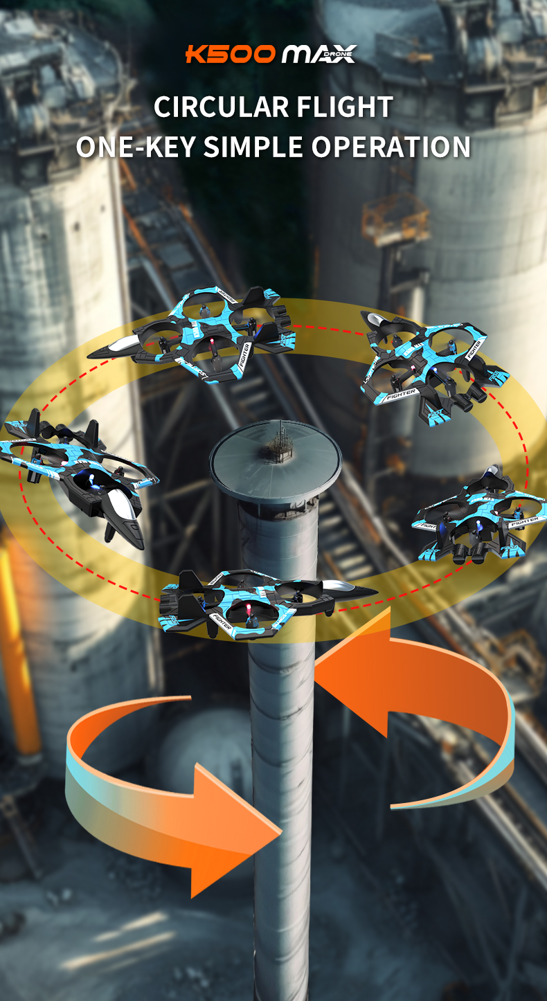 K500Max Fighter Jet Quadcopter Drone Stunt Light RC Airplane Four ...