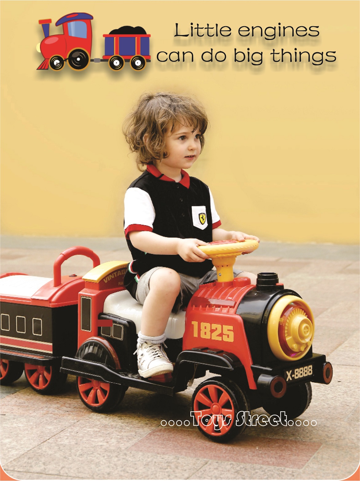 TOYS STREET (TS2205) 2 SEATER KIDS BATTERY OPERATED RIDE ON TRAIN ...