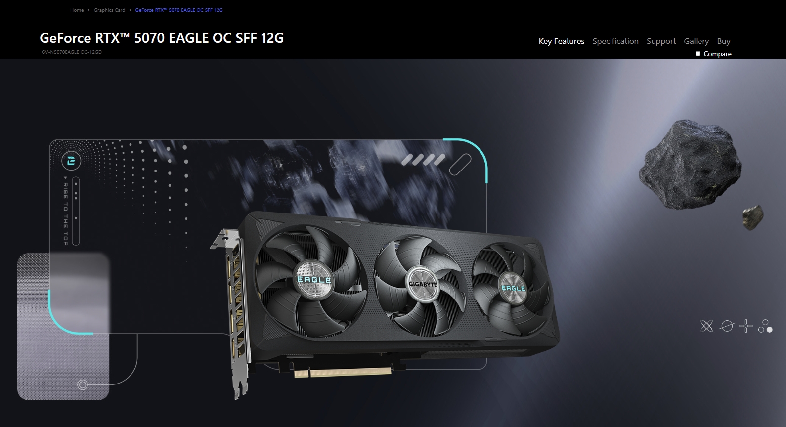 GIGABYTE GEFORCE RTX 5070 EAGLE OC SFF 12G GDDR7 192BIT GRAPHICS CARD ...
