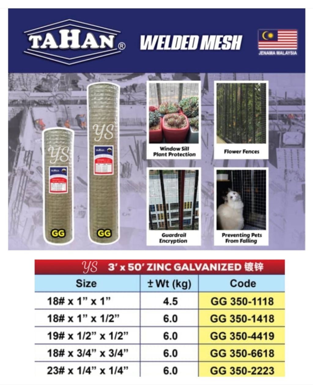 15 Meter(3Feet x 50 Feet) Galvanized BRC Welded Iron Wire Mesh Net ...