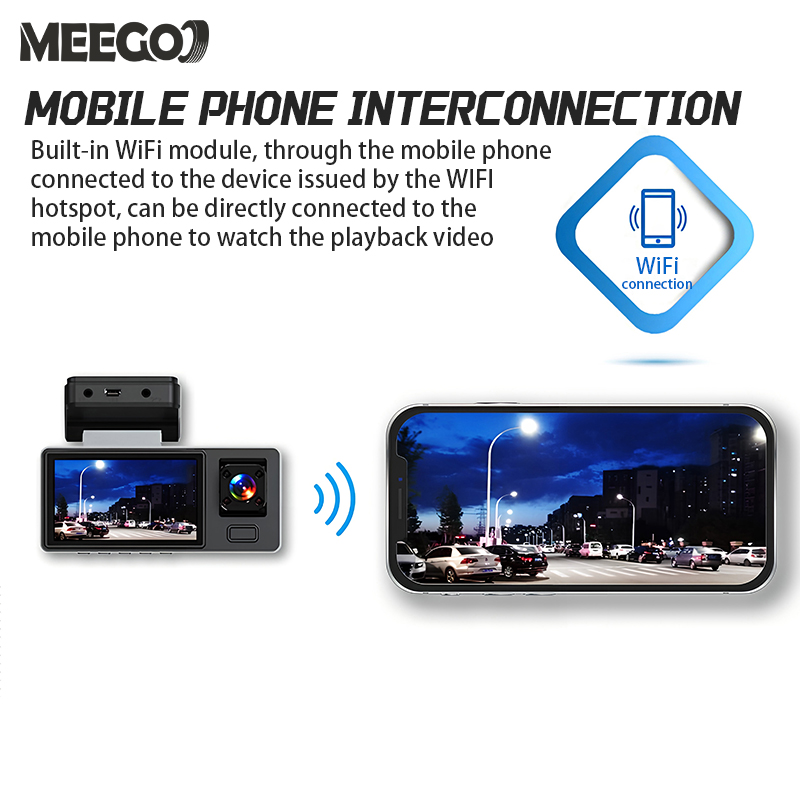 MeeGoo WIFI VERSION ROADCAM WIFI X3 Budget Dash Cam Three lens Channel ...