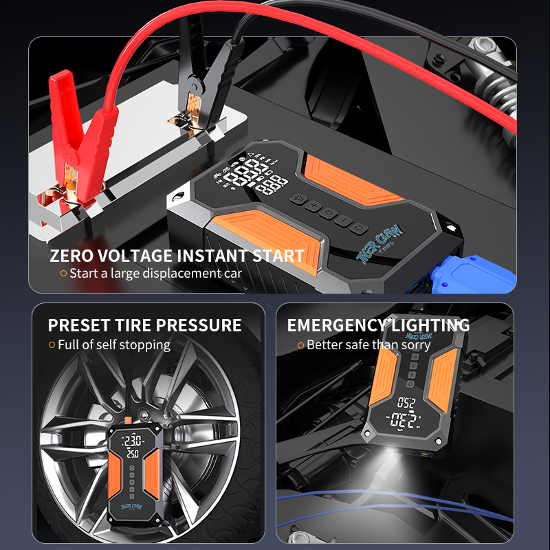 Tiger Claw Tool 8000mAh 4in1 Car Emergency Starter Power Supply with ...