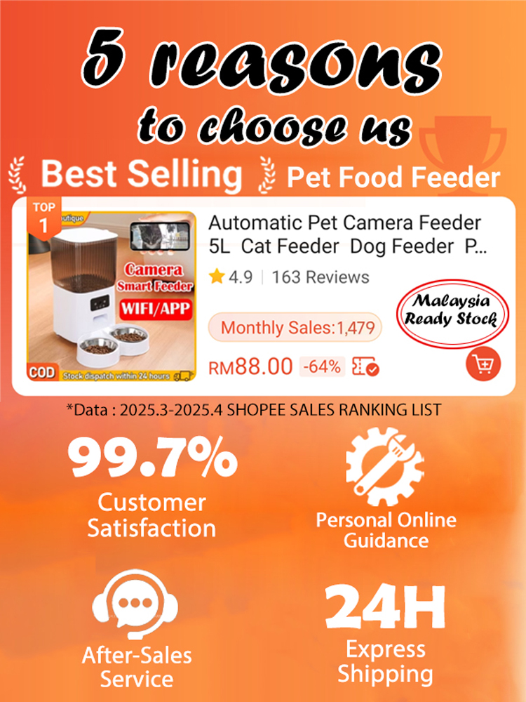 Automatic Pet Camera Feeder 5L Smart Remote Cat Feeder Dog Feeder Pet Feeder Pet Bowl 宠物智能喂食器 ...
