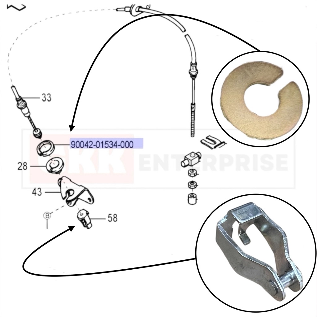 PERODUA KANCIL KELISA KENARI CLUTCH CABLE WASHER AND CLUTCH CABLE HOCK ...