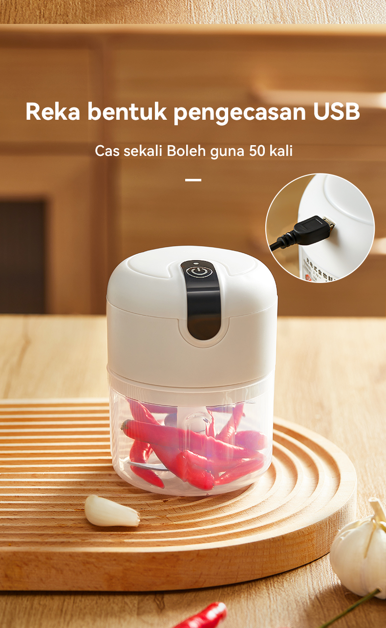 Ecowin Cookware Chopper Blender Rechargeable USB Garlic Puree Chilli ...