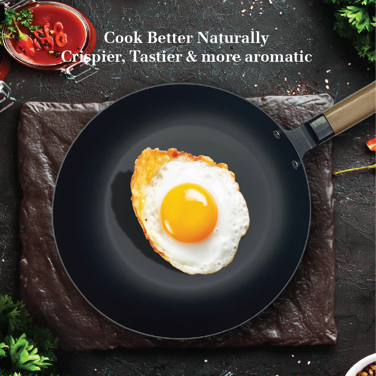 La gourmet Hikaru 26cm Carbon Steel Wok - Suitable For All Stovetops ...